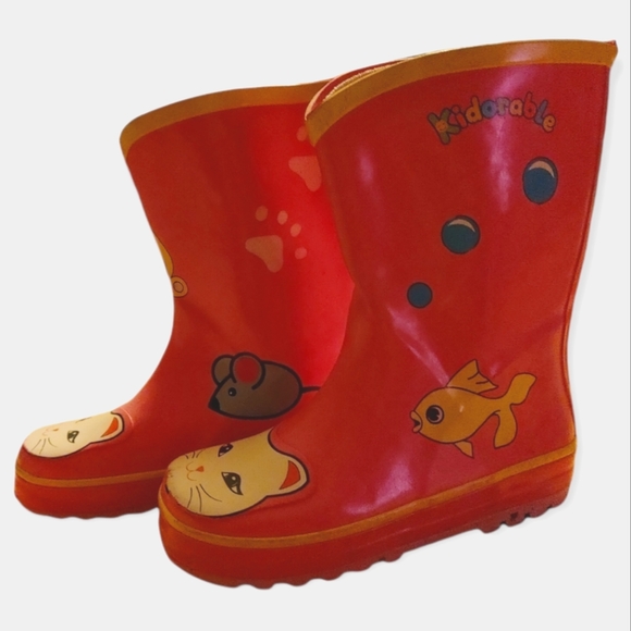 Kidorable | Shoes | Kidorable Pink Cat Flower Butterfly Rainboots ...